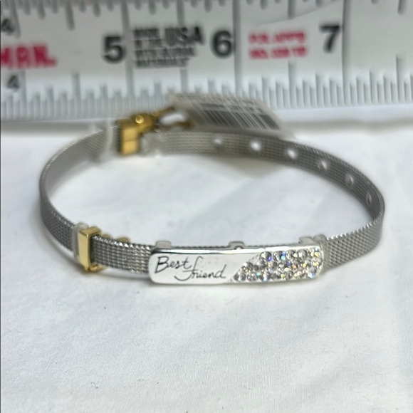 Jewelry | Silver Plated Bracelet With Best Friend Engraving | Poshmark